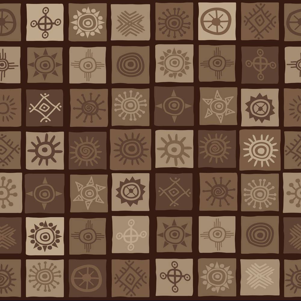Brown african background with sun symbols | Bayard Rustin Coalition